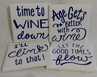 Wine Theme Coasters | Etsy