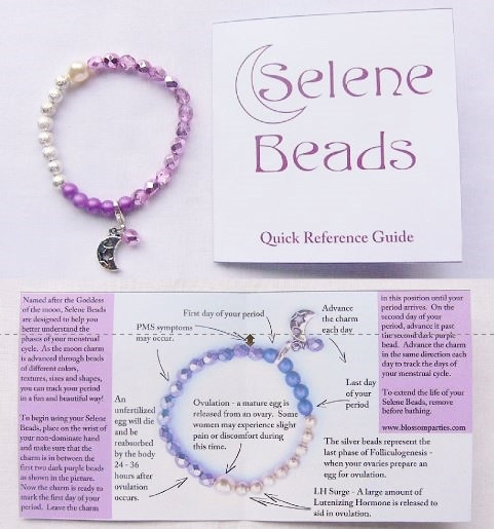 Period Tracking Bracelet, Selene Beads Bracelet, Menstruation Bracelet ...