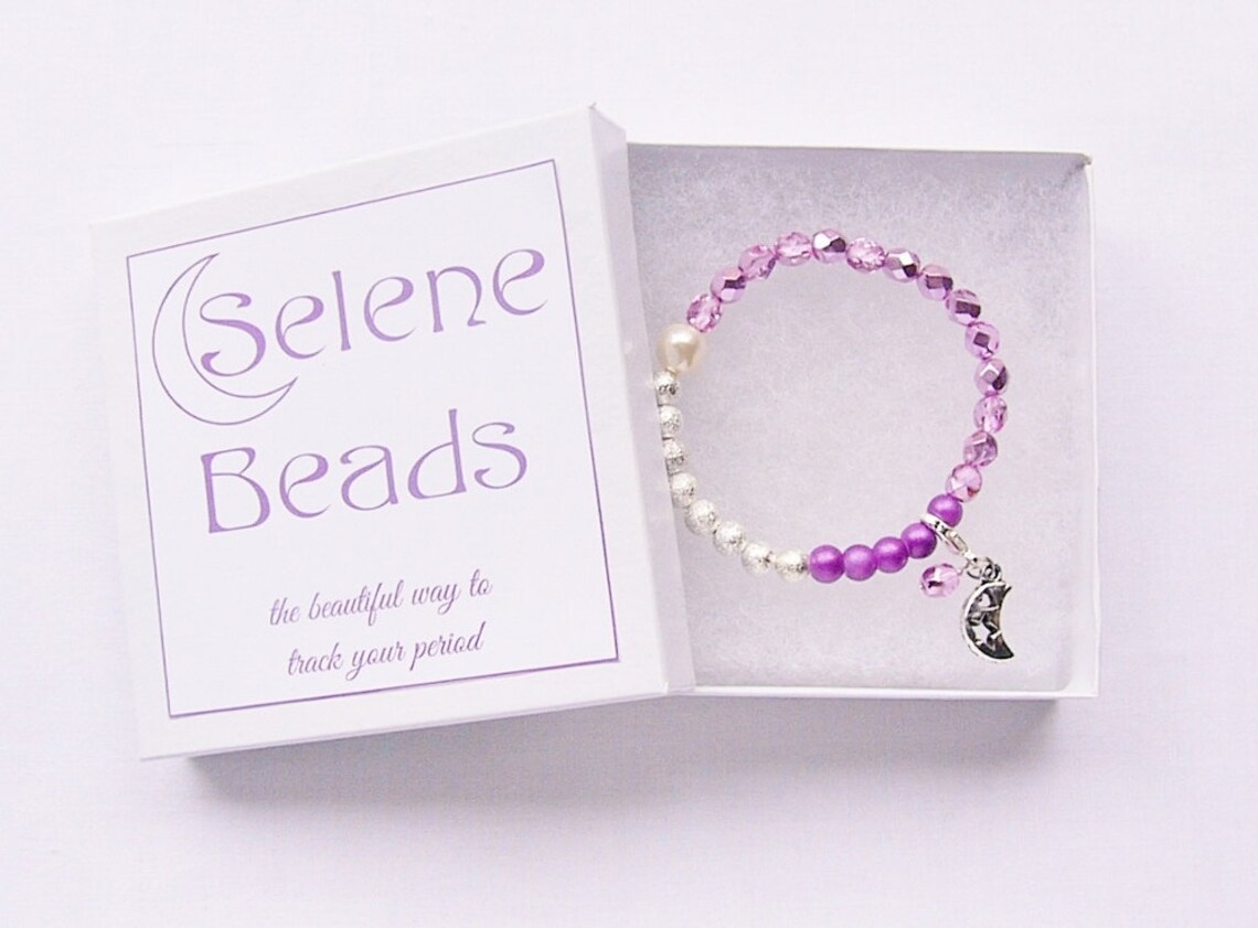 Period Tracking Bracelet, Selene Beads Bracelet, Menstruation Bracelet ...