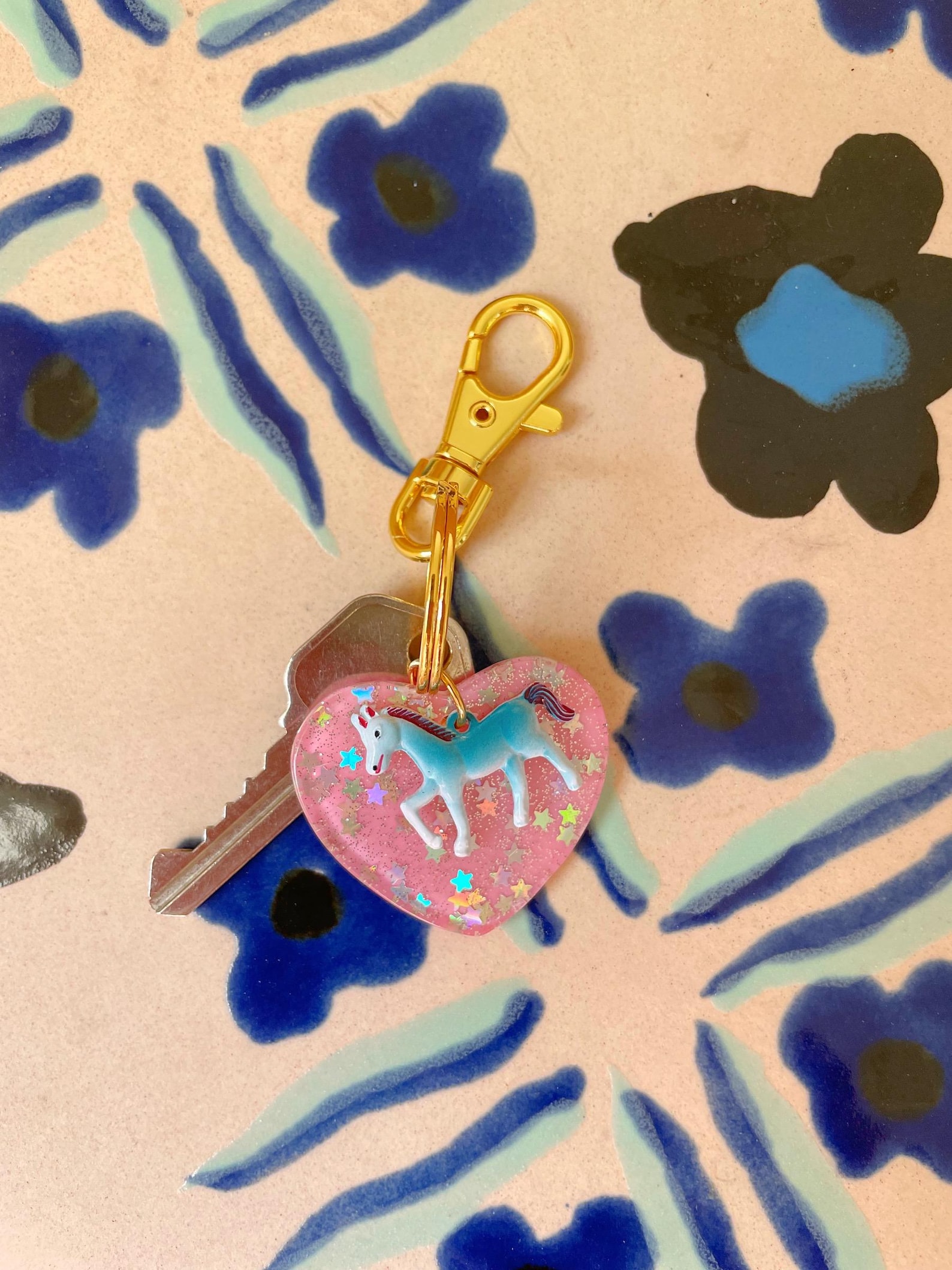 Kawaii Animal Keychain: Confetti Glitter Heart Purse Charm - Etsy