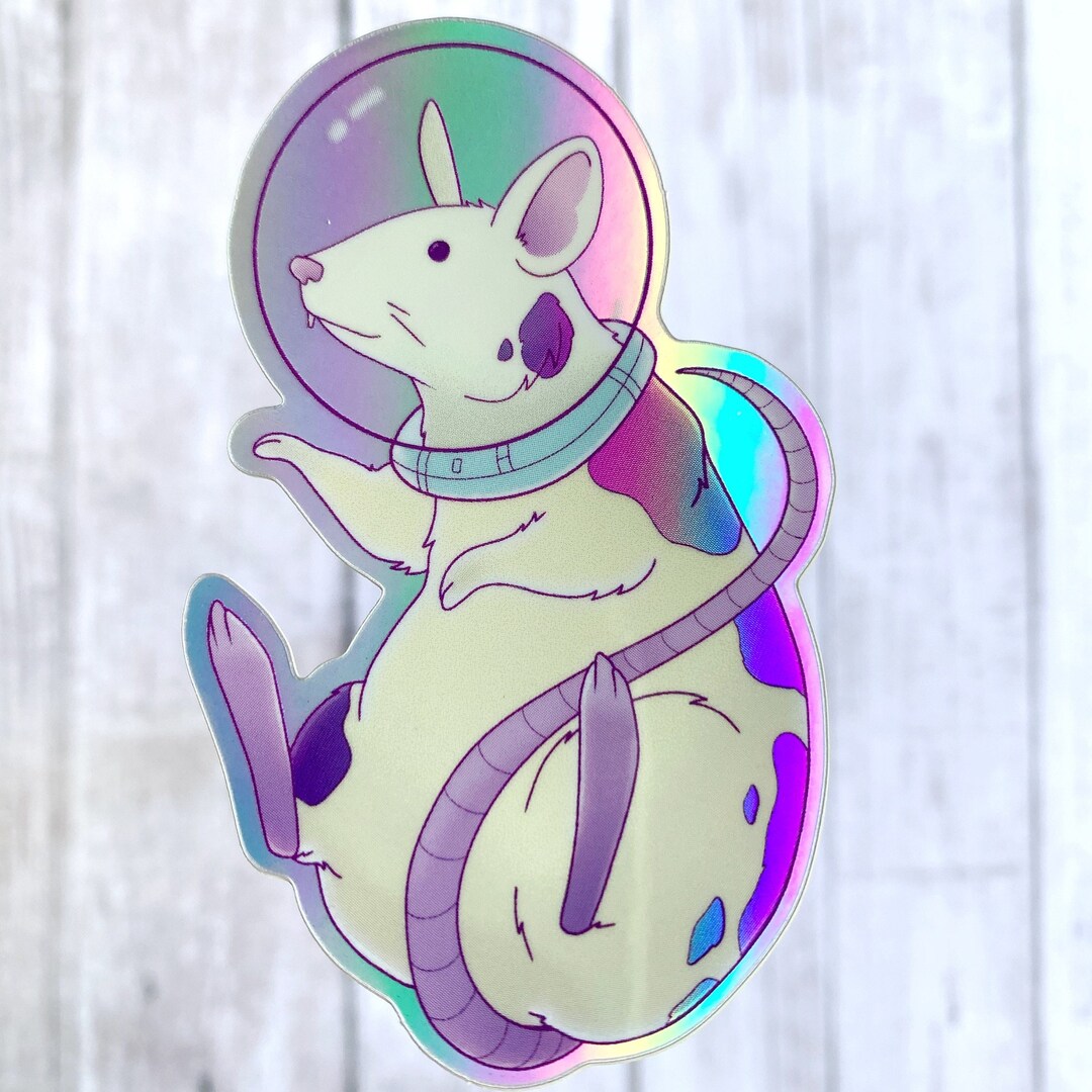Space Rat • Waterproof Holographic Vinyl Die Cut Sticker • Sticker for ...