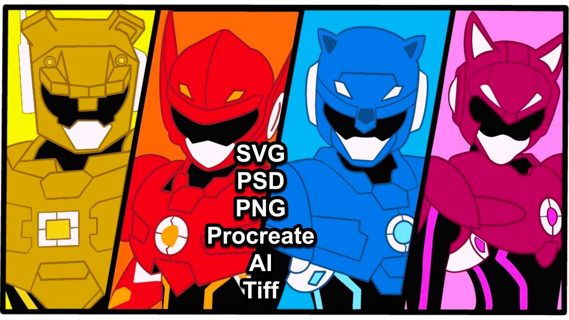 Mini Force Digital Art SVG, PNG, PSD, Procreate & Ai Super Dino Force ...