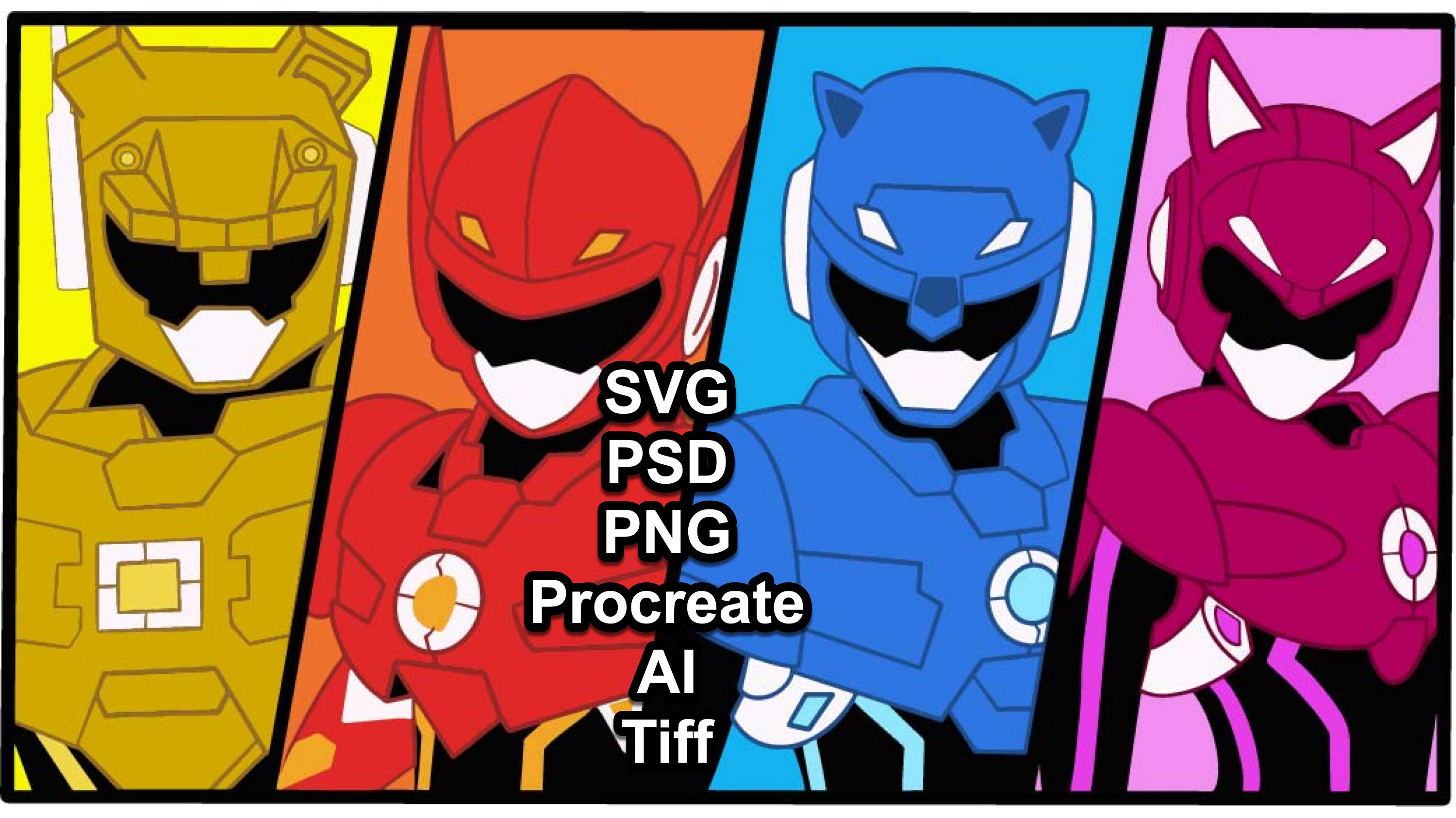 Mini Force Digital Art SVG, PNG, PSD, Procreate & Ai Super Dino Force ...