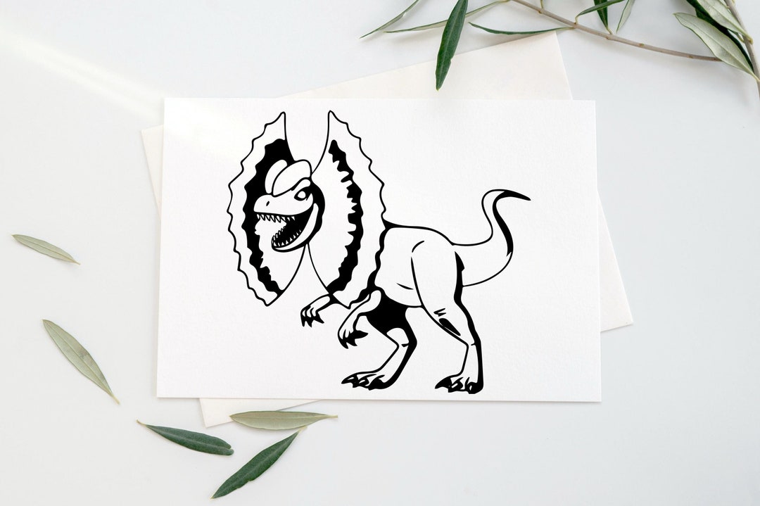 Dilophosaurus Dinosaur Silhouette, Layered File Perfect for Graphic ...