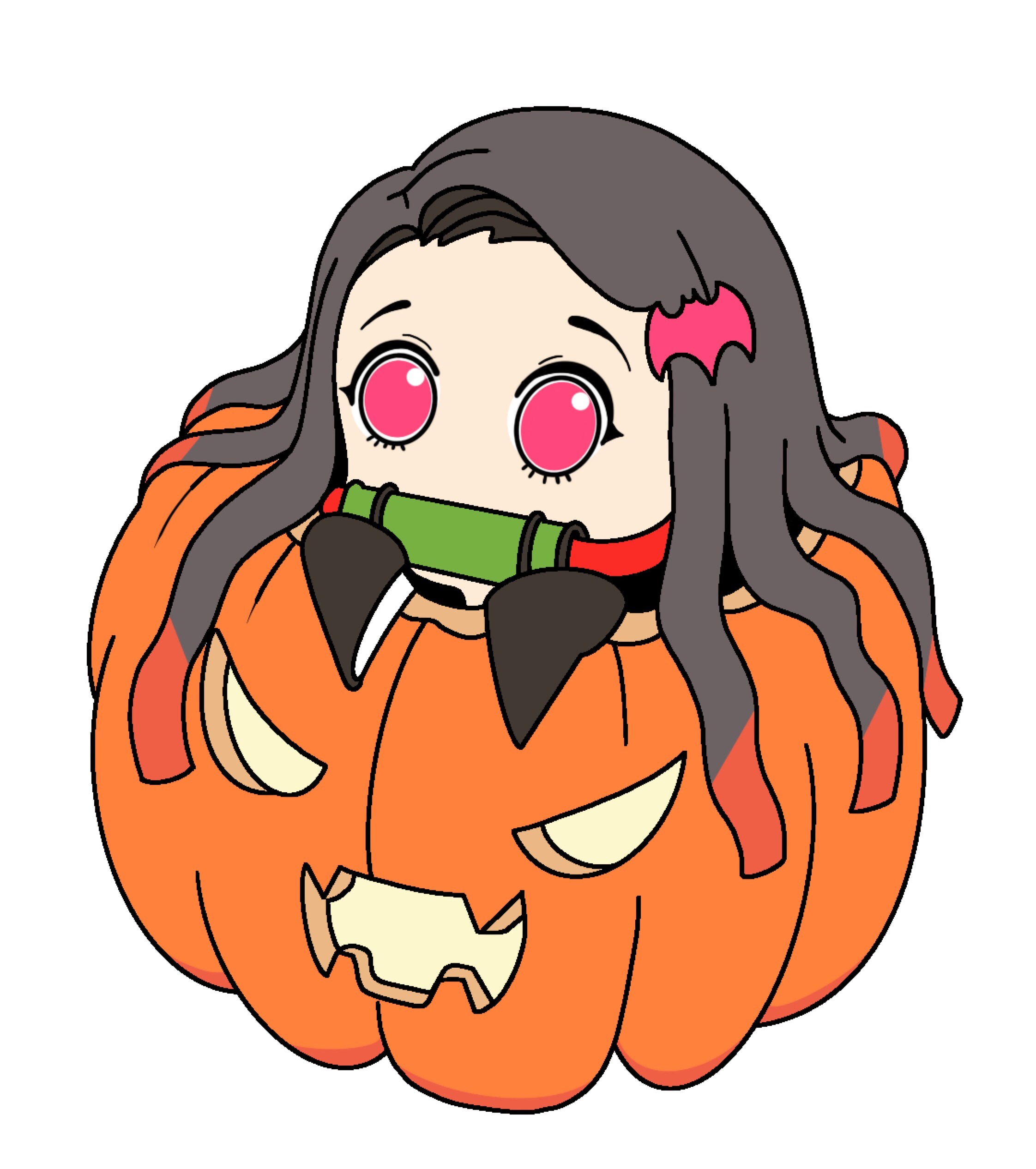 Nezuco Digital Drawing Inside a Pumpink, Halloween Inspired, PNG and ...