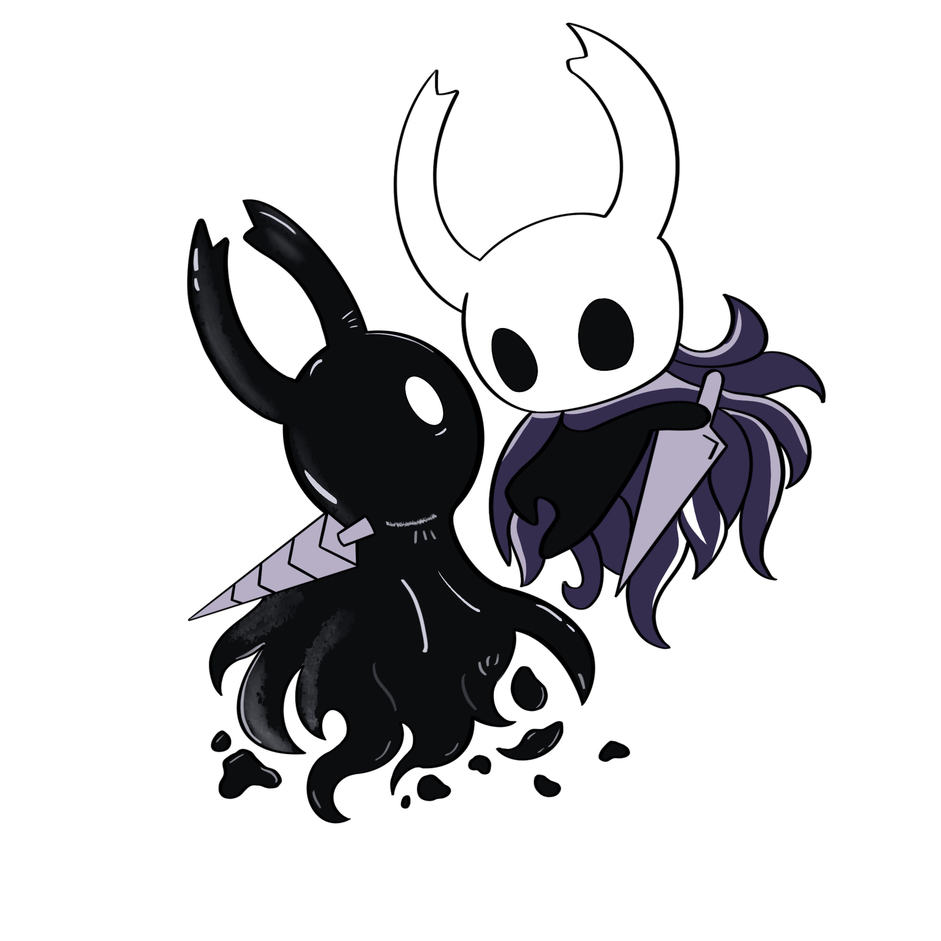 Hollow Knight Layered Digital Art and His Soul Shadow Digital Drawing ...