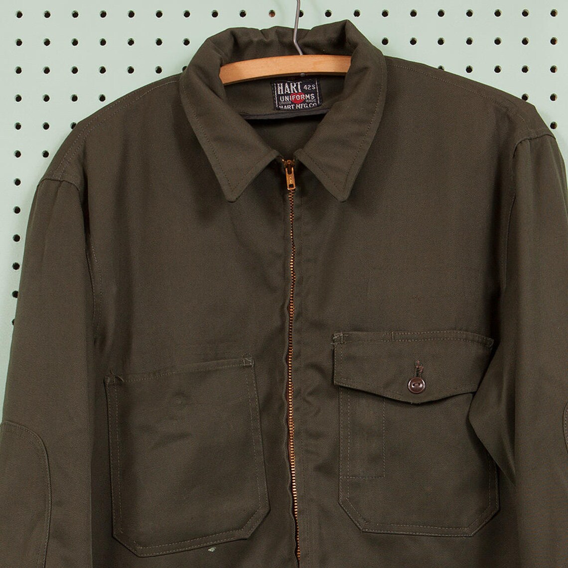 30s/40s Vintage Mechanics Jacket Size 42 Short Talon Zipper Hart ...