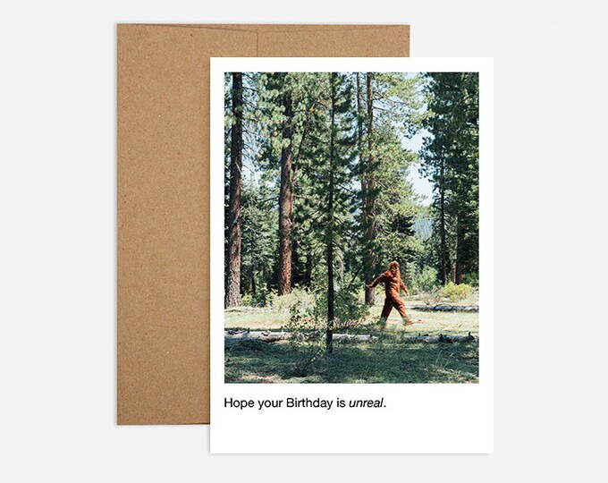 Bigfoot Birthday Card Funny Birthday Card Sasquatch Card Funny Greeting ...