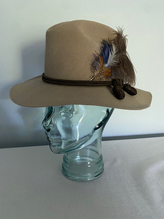 Vintage Cowboy Hat Feather Headband, Tiger of Sweden … - Gem
