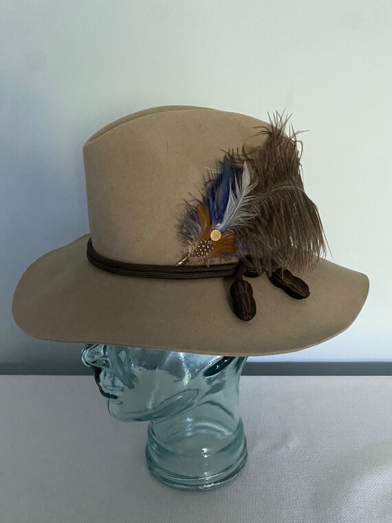 Vintage Cowboy Hat Feather Headband, Tiger of Sweden … - Gem