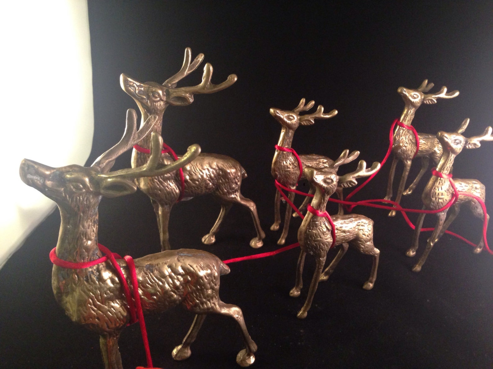 Mid-century Brass Reindeer Holiday Brass Vintage Set of 6 Mid Century ...