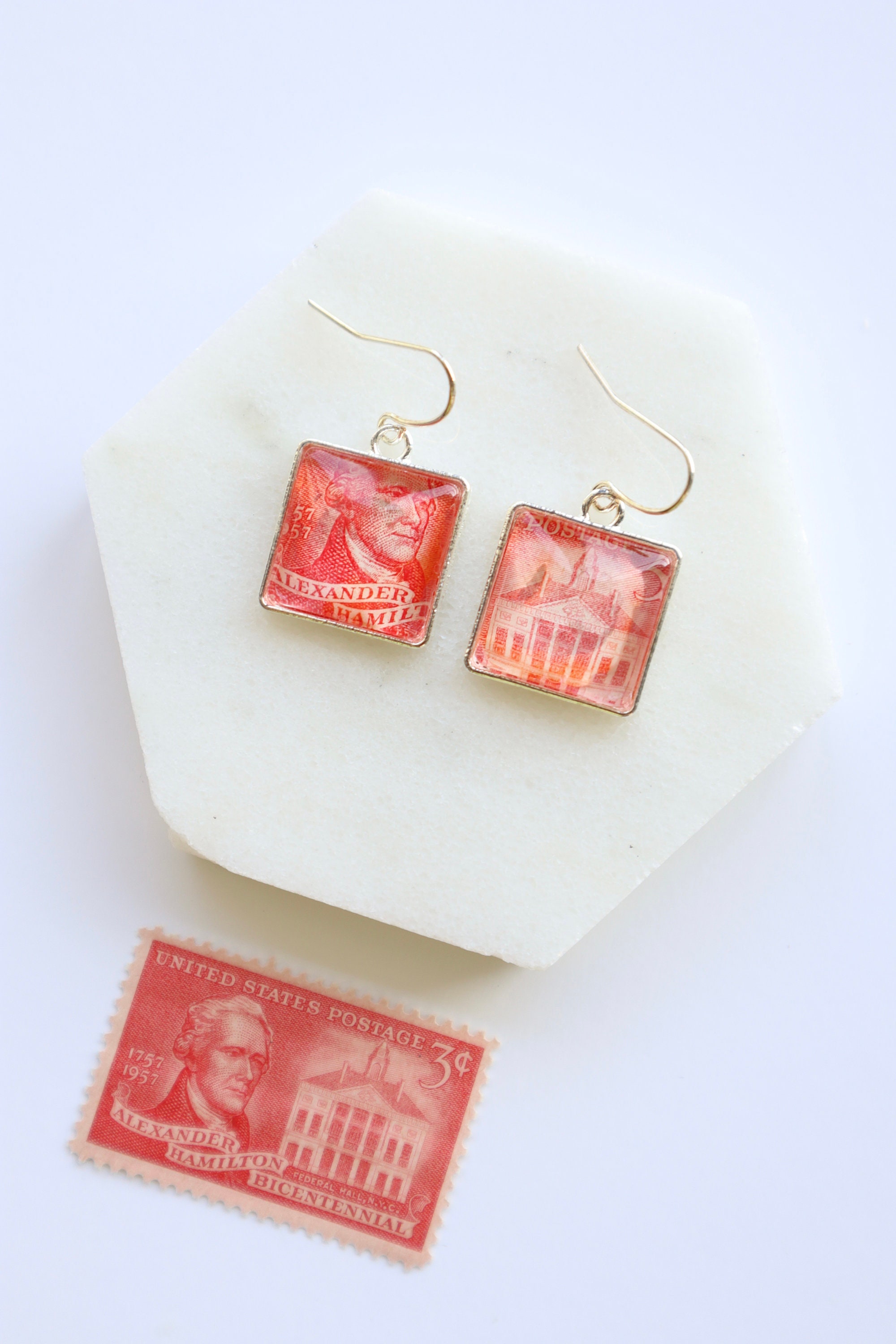 Alexander Hamilton- 1957 US Stamp - Postage Stamp Jewelry - Vintage ...