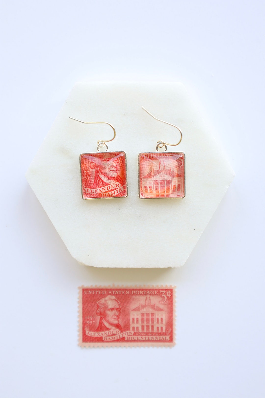 Alexander Hamilton- 1957 US Stamp - Postage Stamp Jewelry - Vintage ...