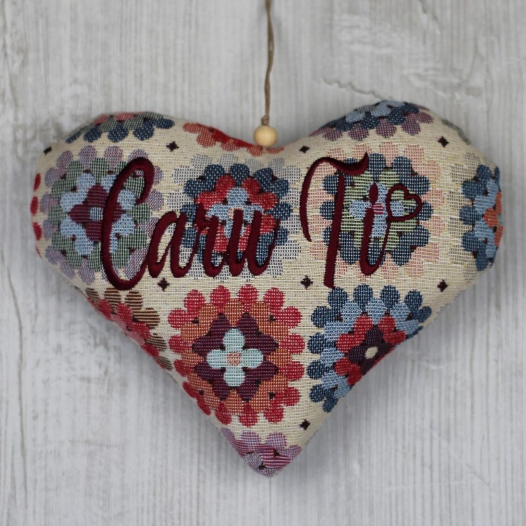Caru Ti (love You) Floral Crochet Style Heart - Etsy