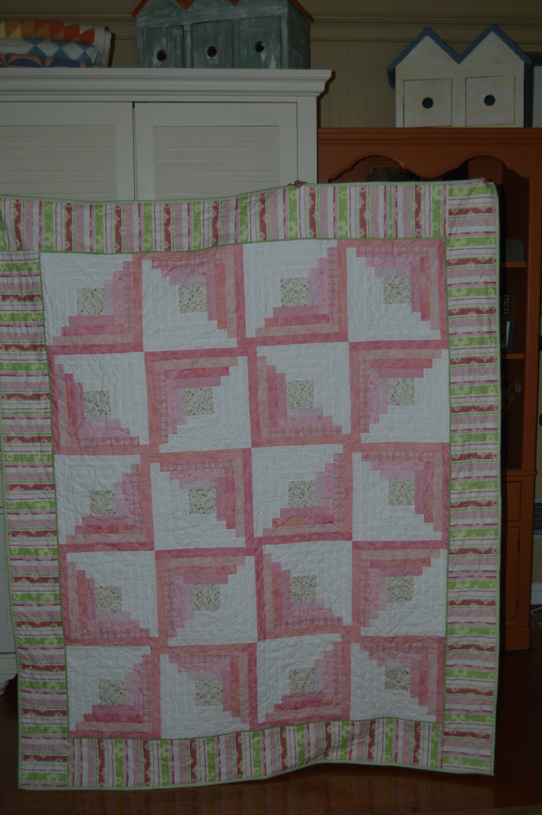 Pink Log Cabin - Etsy