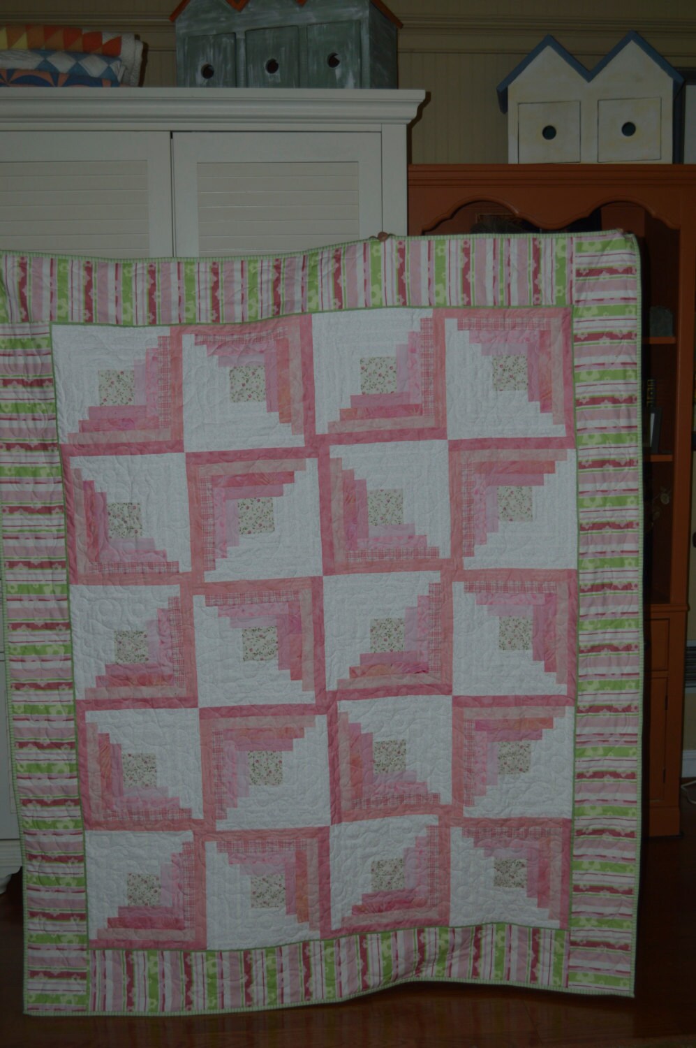 Pink Log Cabin - Etsy