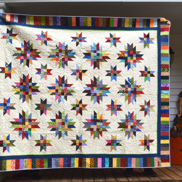 Scrappy Star Quilt - Etsy