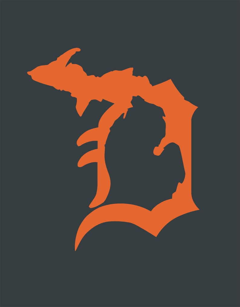 Detroit Tigers Old English D Michigan Vinyl Car Window Decal Stickerbuy ...
