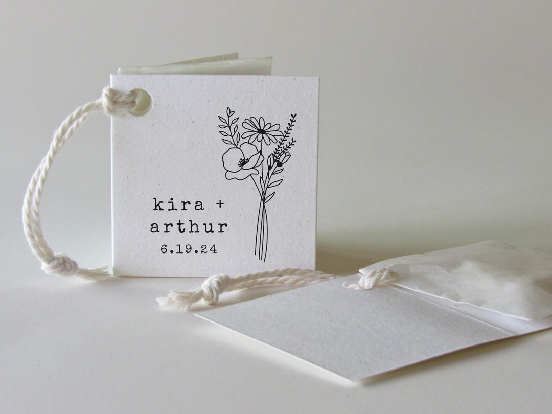 FLORAL GIFT TAGS | Folded Gift Tags for Wedding Favors | Thank You Tags ...