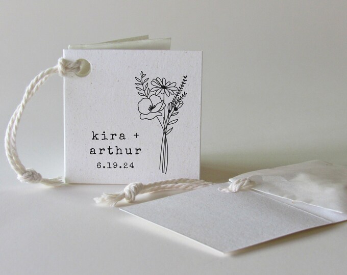 FLORAL GIFT TAGS | Folded Gift Tags for Wedding Favors | Thank You Tags ...