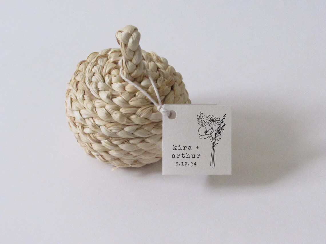 FLORAL GIFT TAGS | Folded Gift Tags for Wedding Favors | Thank You Tags ...