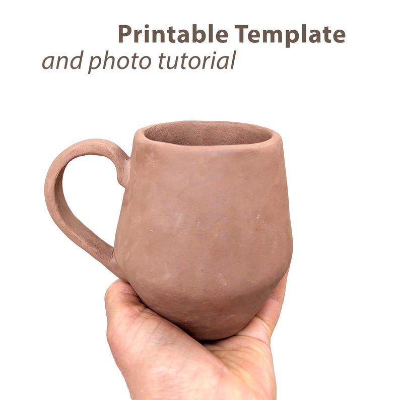 Rounded Mug Pottery Template | Printable Pottery Template | Slab ...