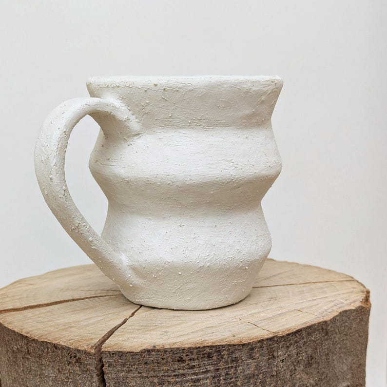 Wavy Mug Pottery Template | Printable Ceramic Pattern | Slab Building ...
