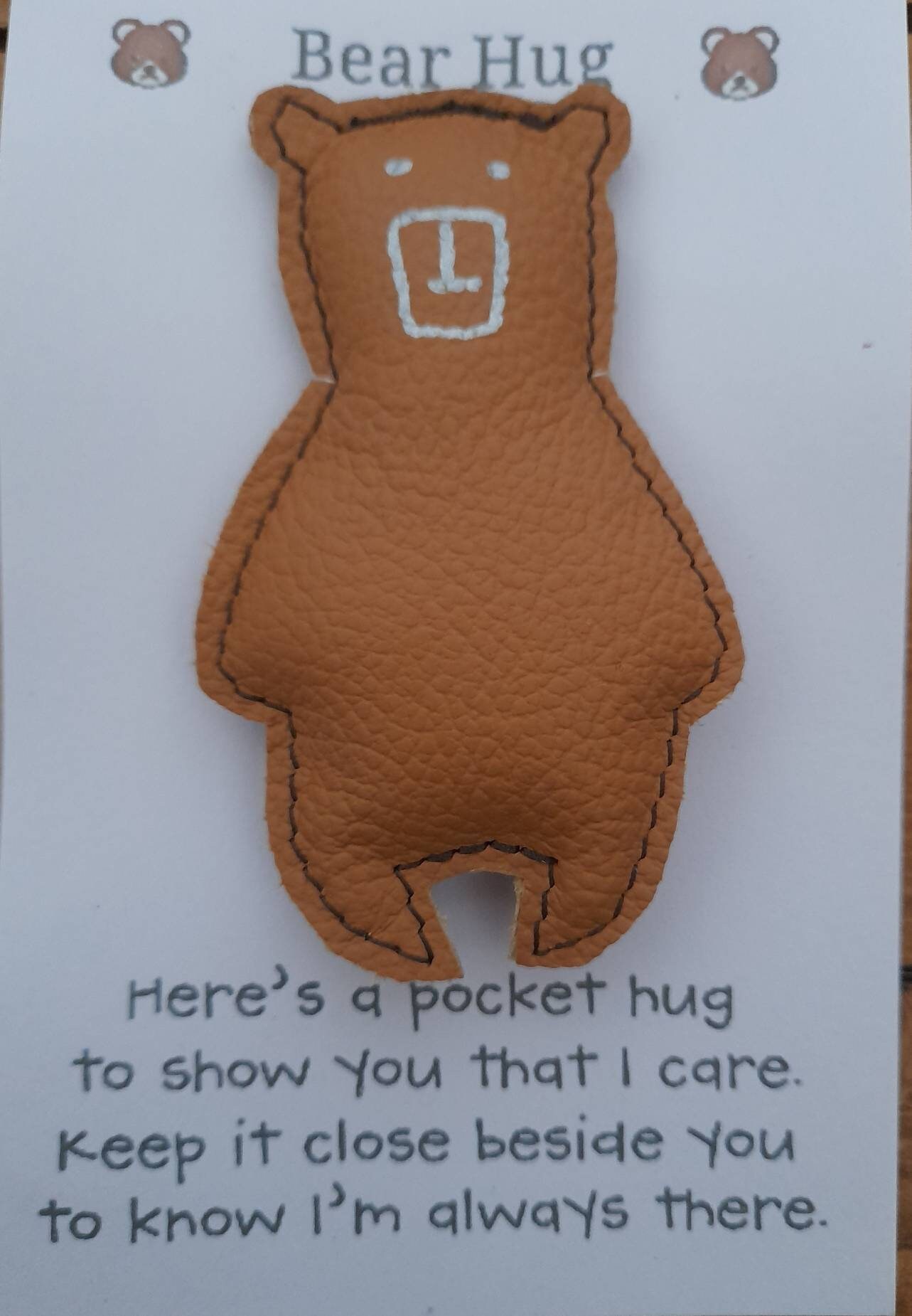 Pocket Bear Hug. Real Leather Padded Teddy Bear. Various Colours ...