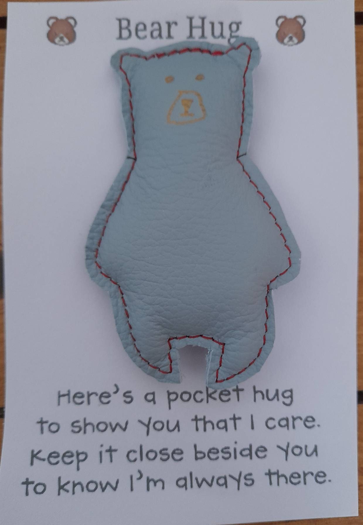 Pocket Bear Hug. Real Leather Padded Teddy Bear. Various Colours ...