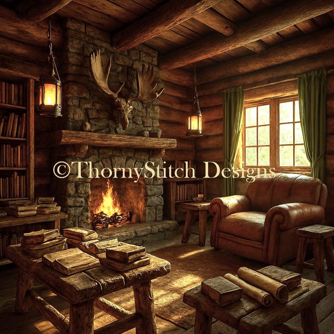 The Rustic Cabin - Cross Stitch Pattern PDF Download Rustic Art - Etsy