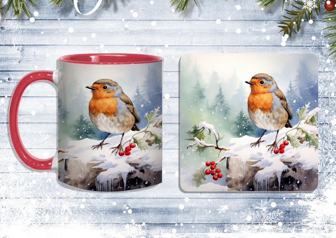 Christmas Wild Robin Cup Mug Set 2 Designs - Etsy