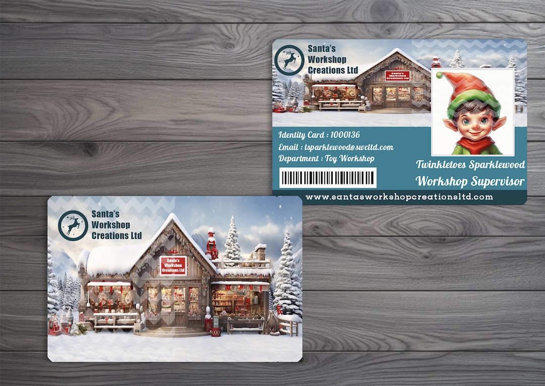 Santa's Workshop Elf Christmas ID Badge Father Christmas - Etsy UK