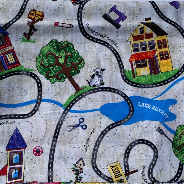 Road Map Fabric - Etsy