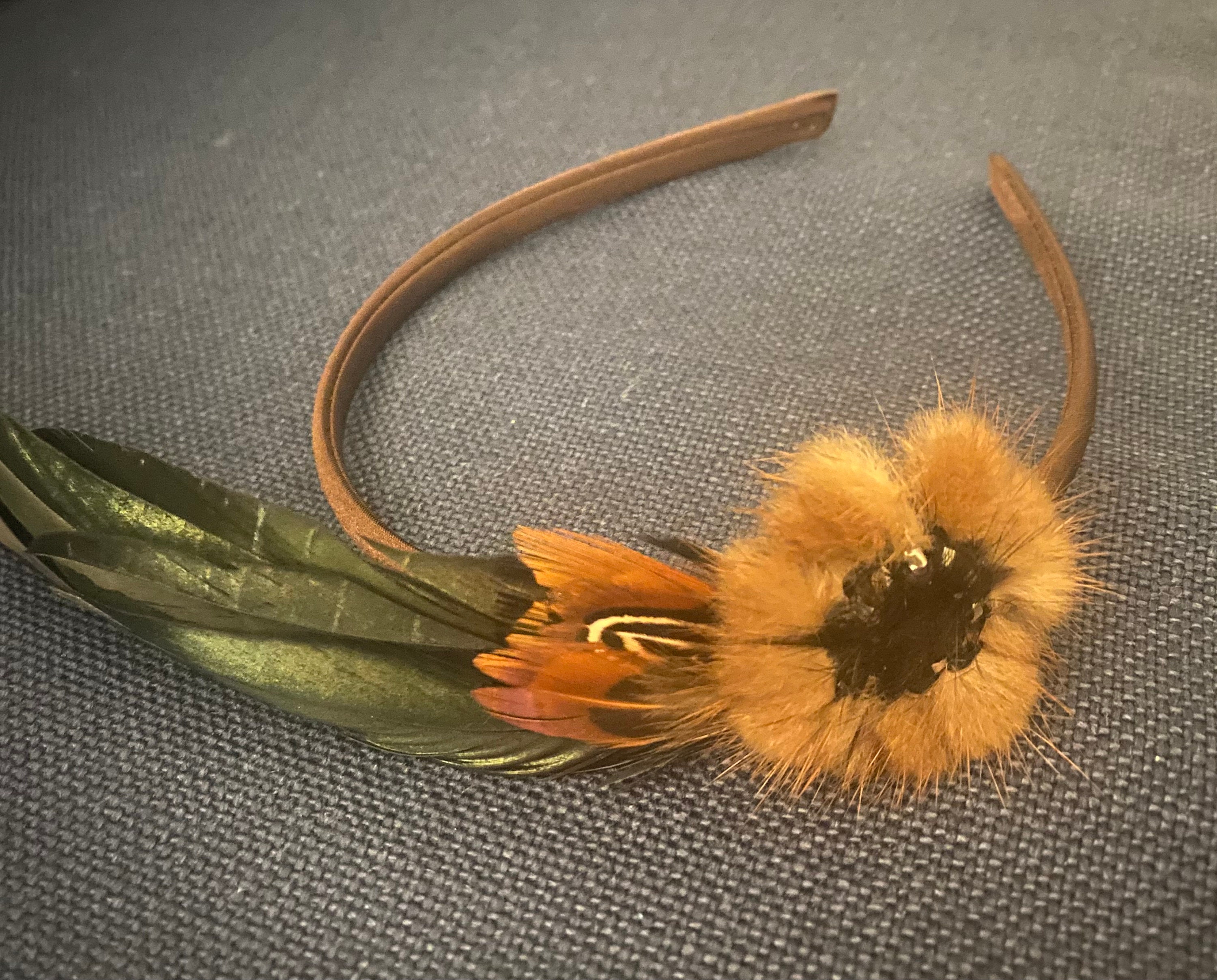 Black Feather Headband, Dark Green Feather Headband, Party Headband ...