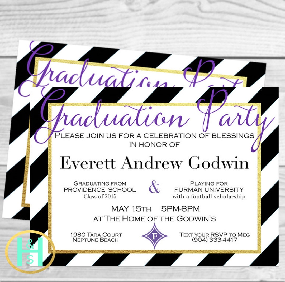 Classic Preppy Graduation Party With Custom Colors [party Invitation ...