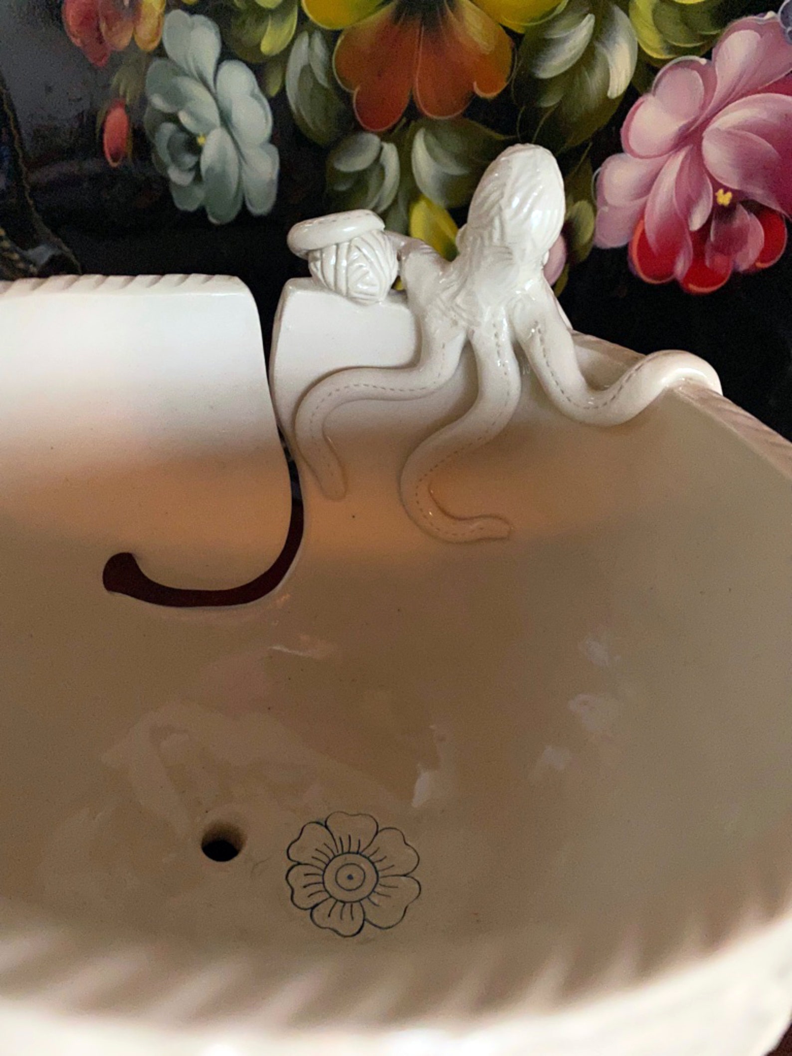 Octopus Porcelain Yarn Bowl Wide Base Indented Rim 3 Yarn - Etsy