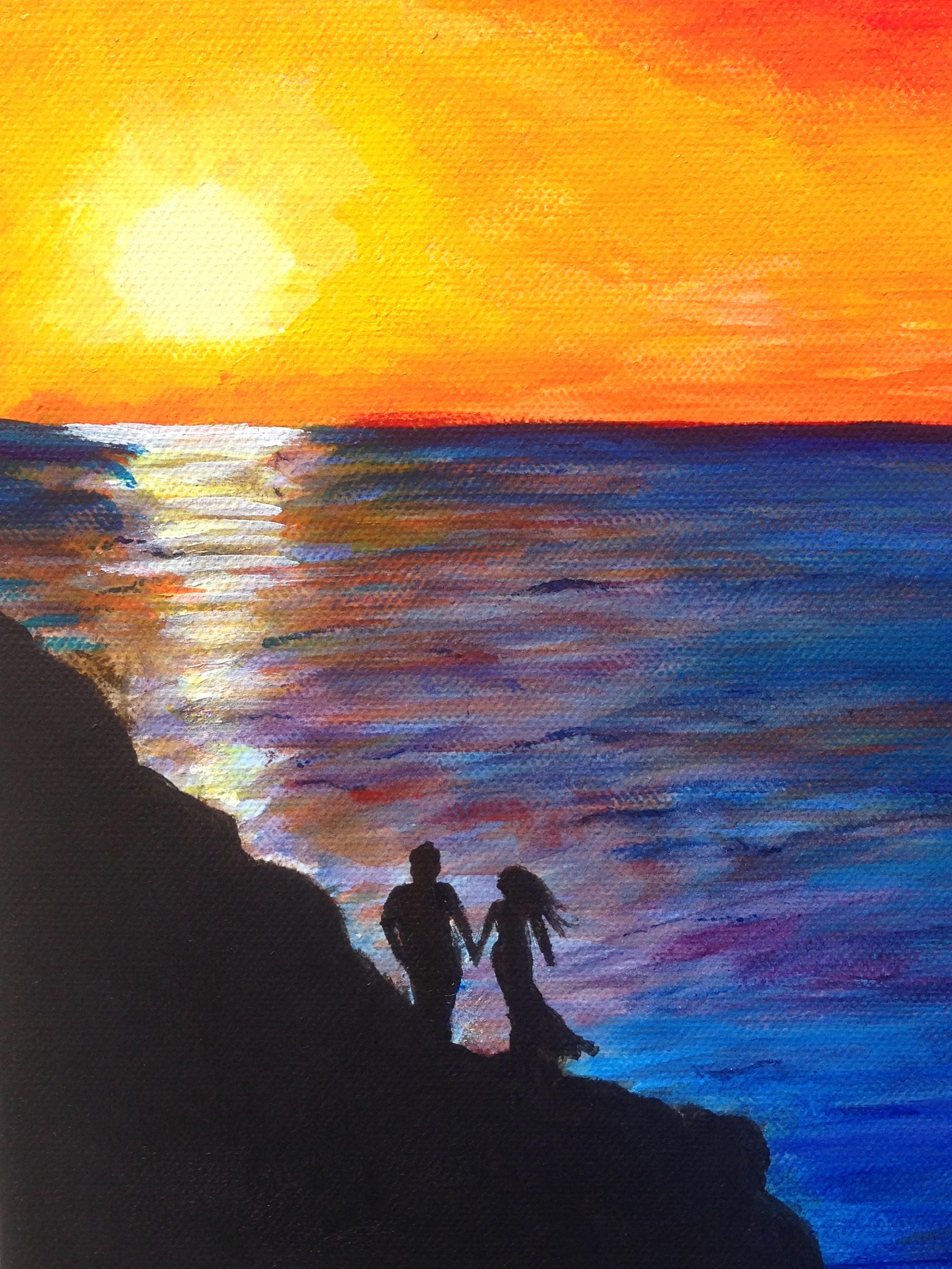 A Lover's Sunset Original Painting - Etsy