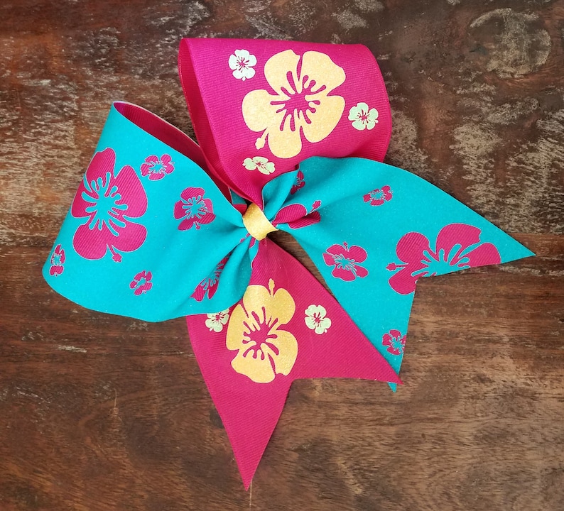 Tropical Cheer Bow/softball Bow/ Dance Bow - Etsy