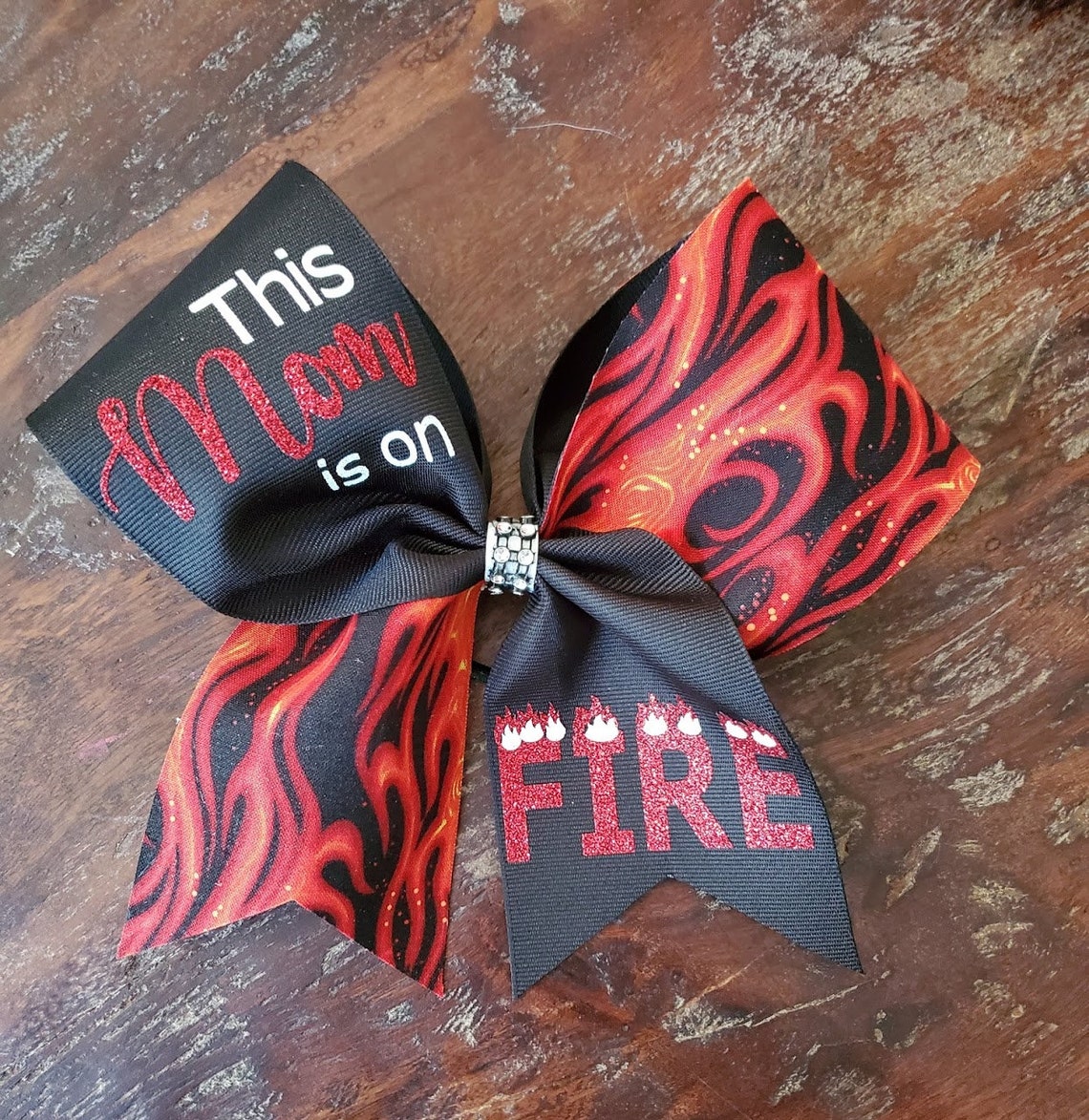 This Girl/coach/mom is on Fire Cheer Bow/ Dance Bow/ Softball - Etsy