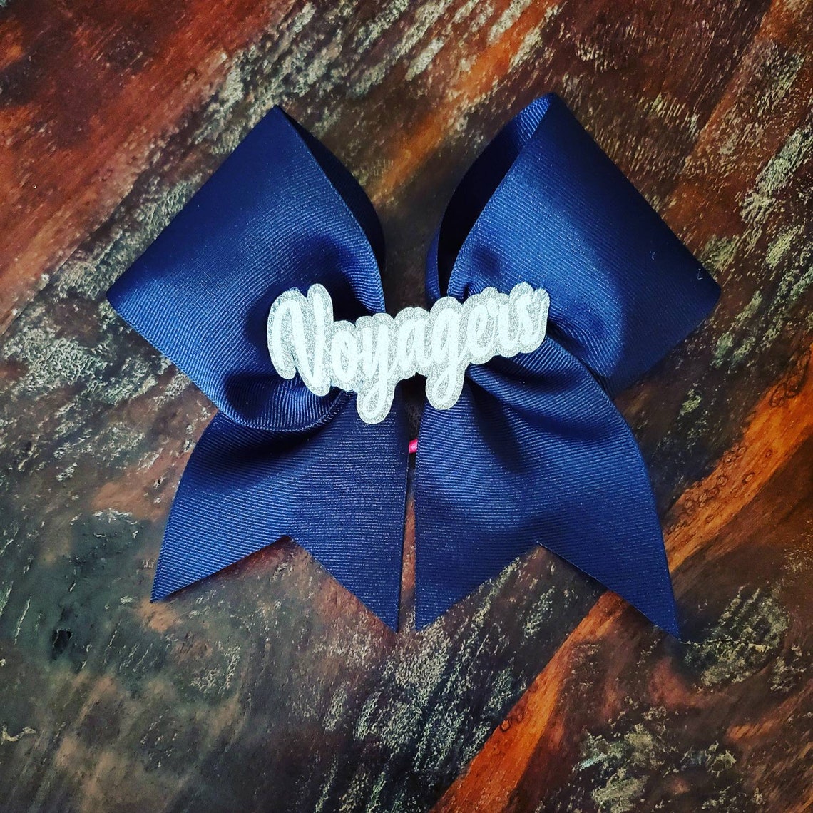 Custom Solid Ribbon Bow with Center name | Etsy