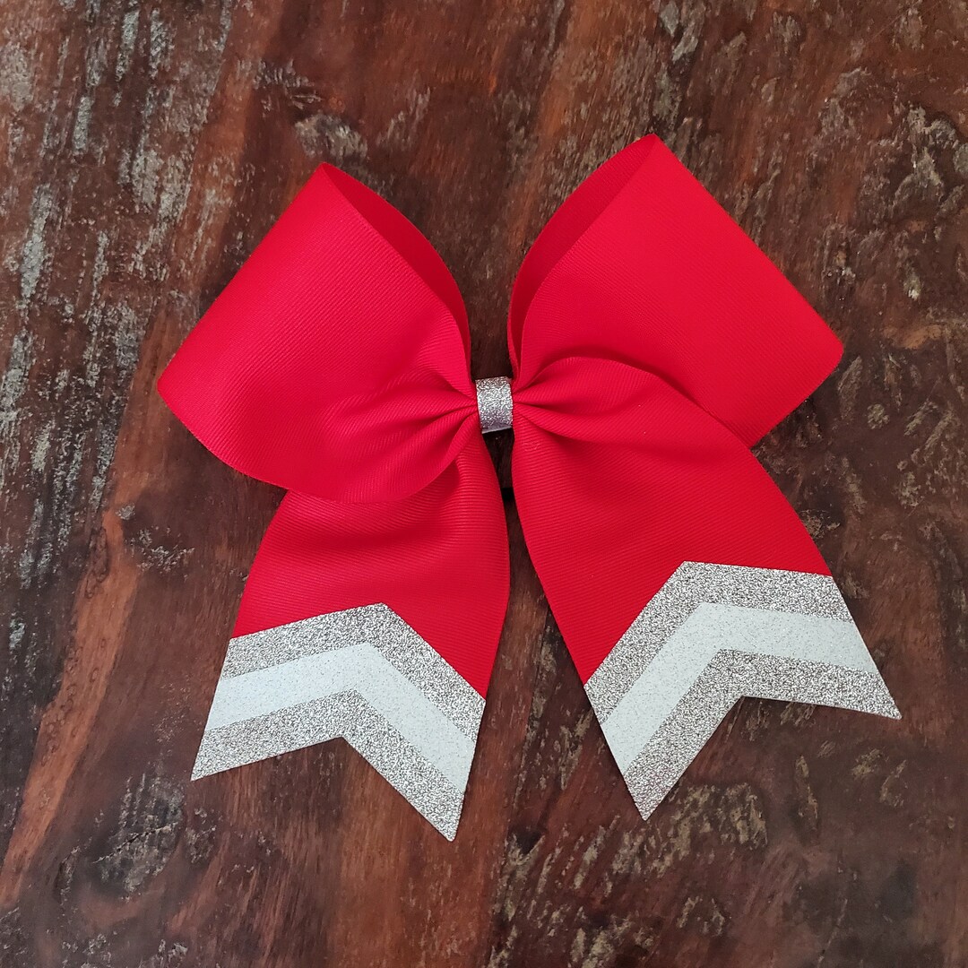 Custom Glitter Chevron Tail Cheer Bow With NO NAME. - Etsy