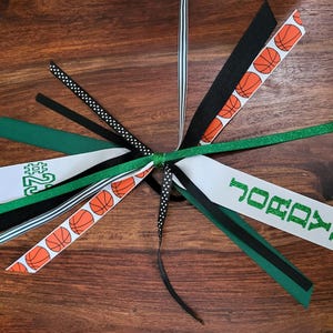 Custom Basketball Ribbon With 1 Glitter Name and 1 Number - Etsy