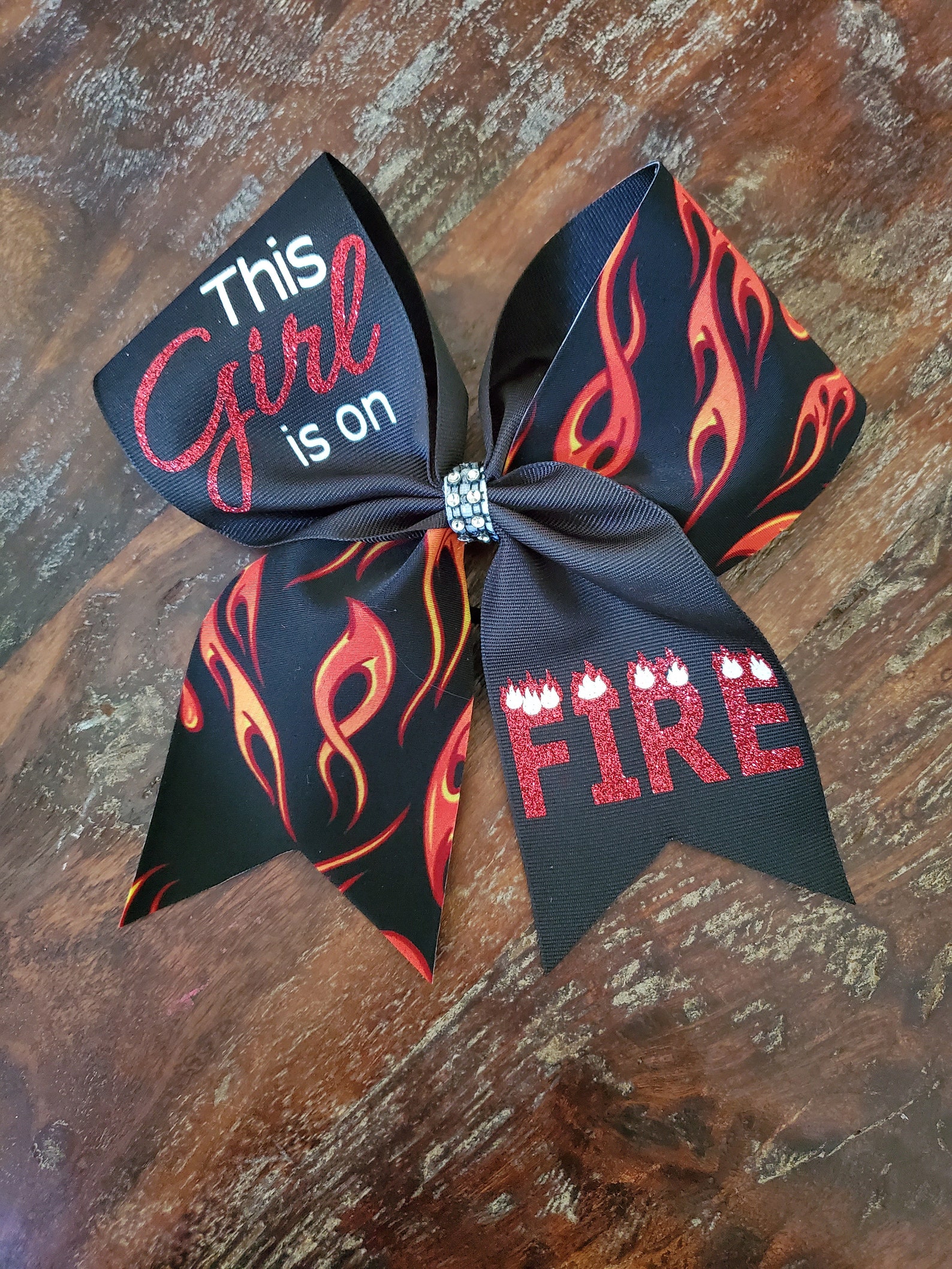 This Girl/coach/mom is on Fire Cheer Bow/ Dance Bow/ Softball - Etsy