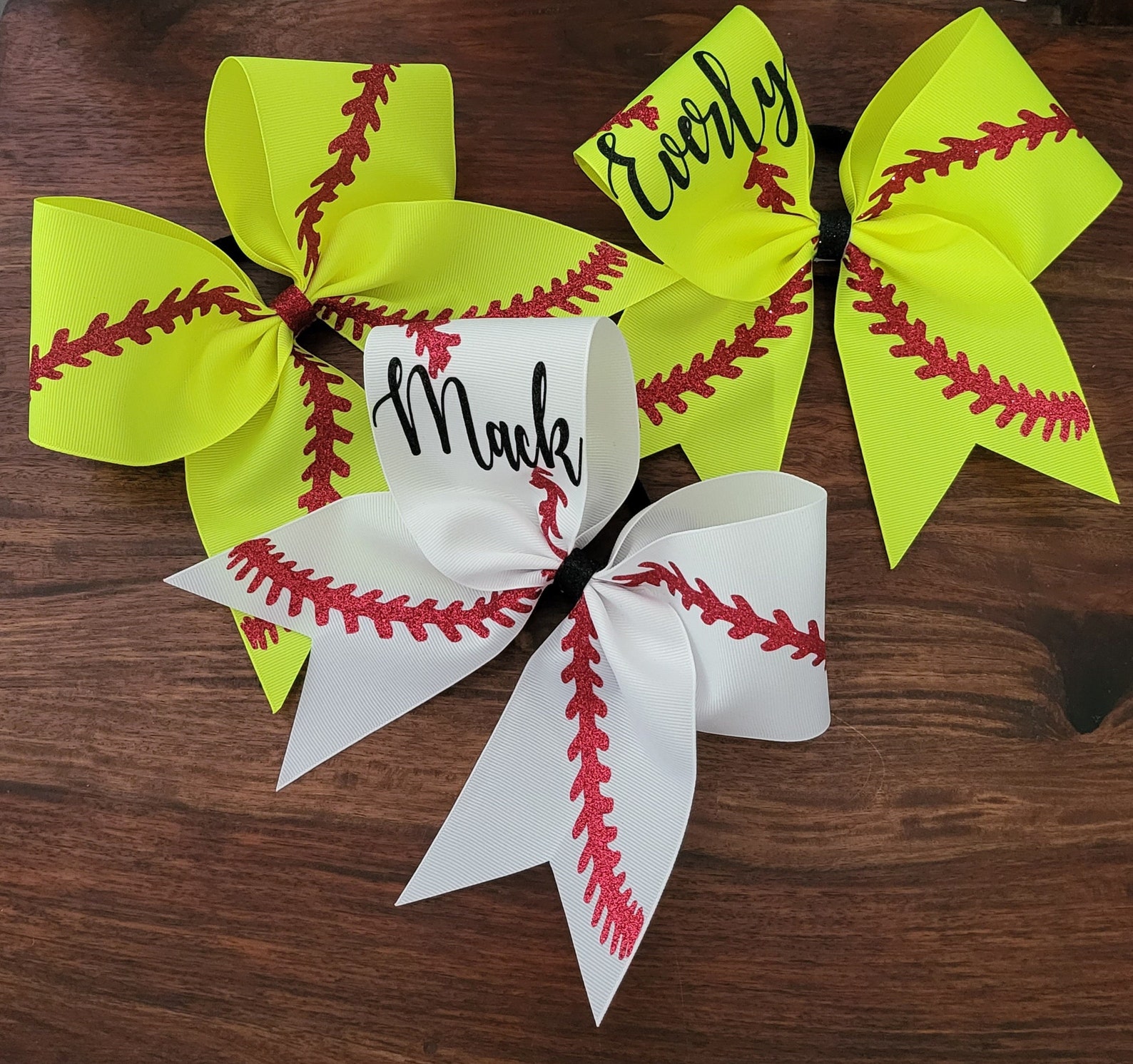 Custom Softball Bow With Name or Number. | Etsy