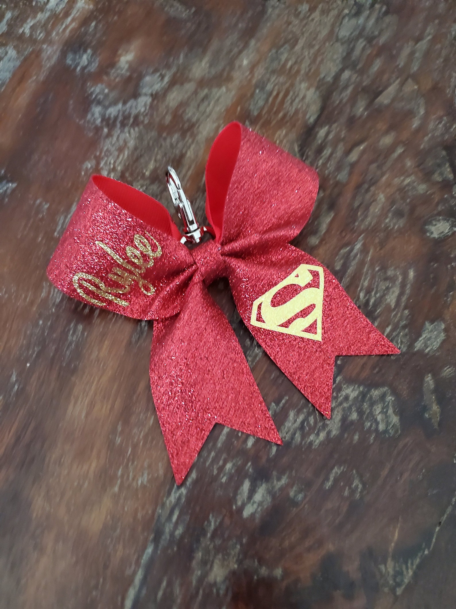 Full Glitter MINI Bow Keychain With Name and Sports Symbol. - Etsy