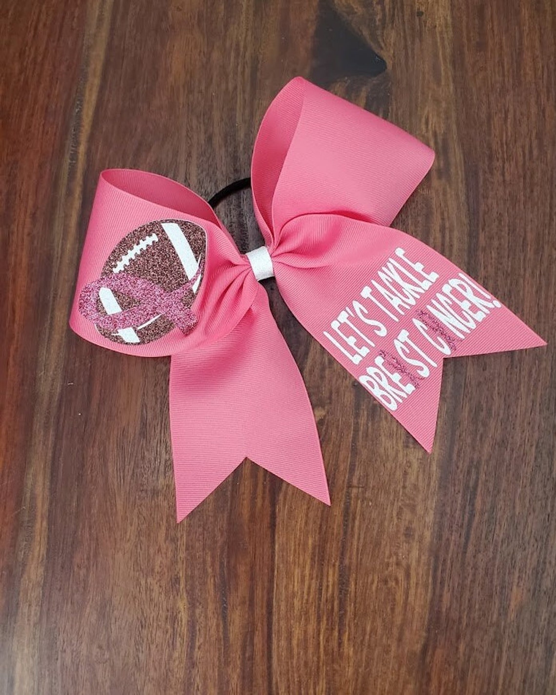 Custom Pink Breast Cancer Awareness Cheer Bow | Etsy