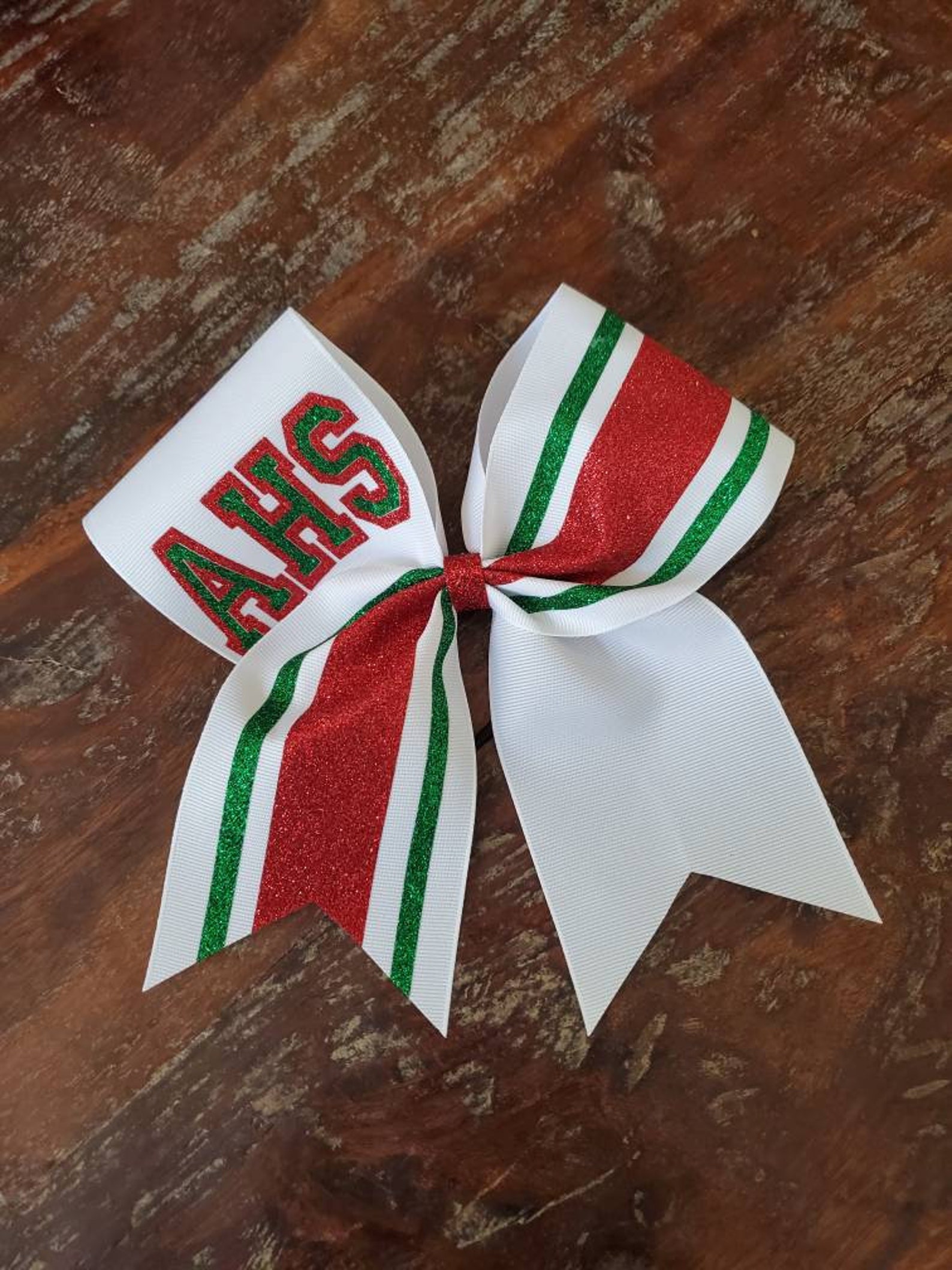 Custom Striped Cheer Bow /Softball Bow / Dance Bow with | Etsy