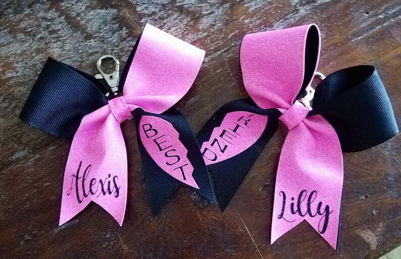 Custom Mini Best Friend Cheer Bow Key Chain/ Softball Bow / | Etsy