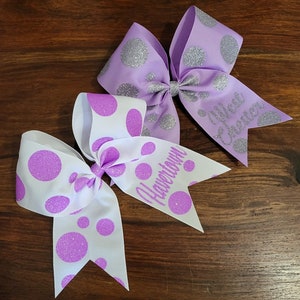 Custom Glitter Polka Dot Cheer/ Dance/ Softball Bow . - Etsy