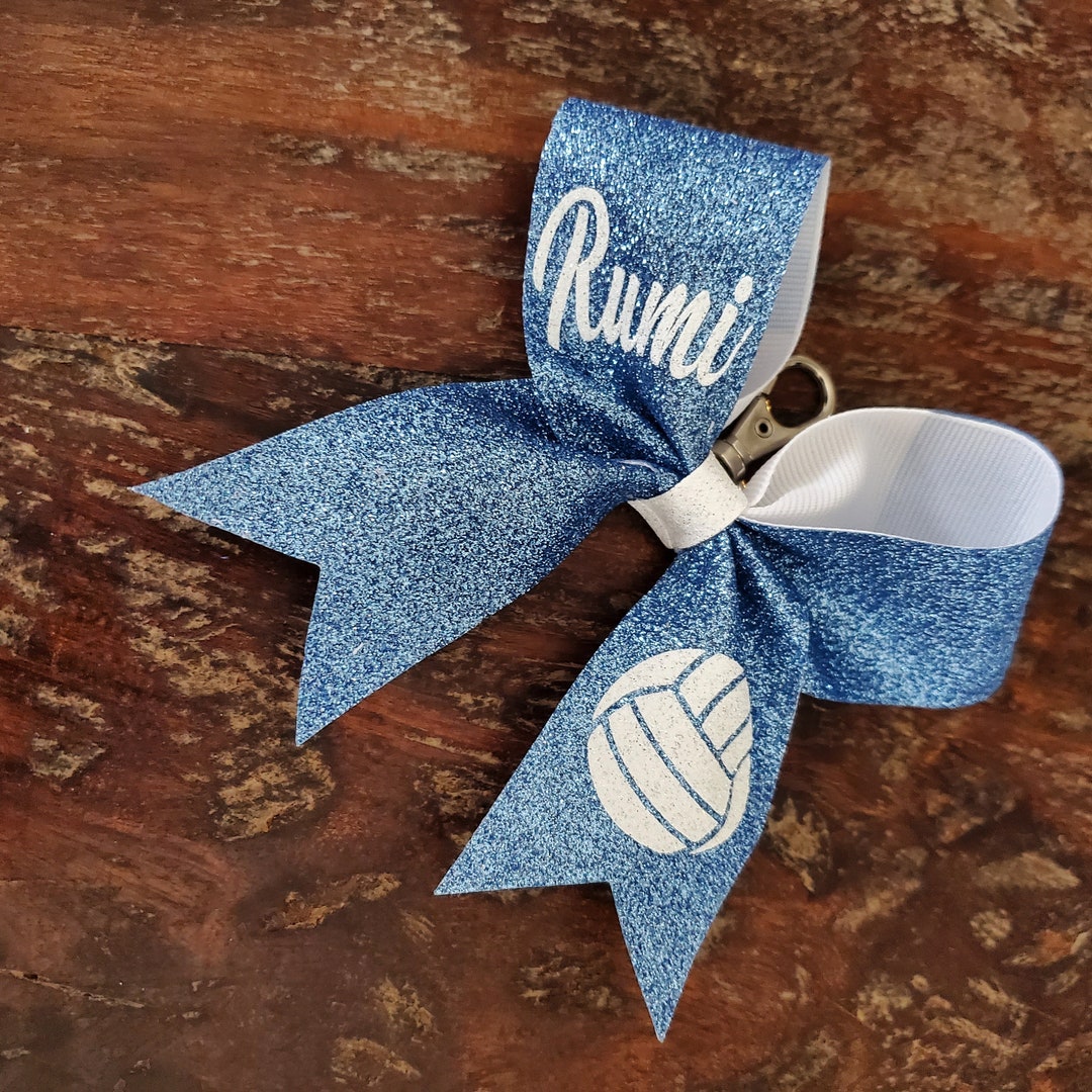 Full Glitter MINI Bow Keychain With Name and Sports Symbol. - Etsy